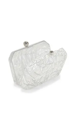 OLGA BERG Mateo Metallic Clutch
