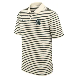 Nike Michigan State Striped Dri-fit College Polo - Brown