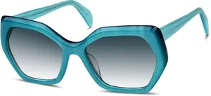 Zenni Geometric Full Rim Sunglasses - Blue