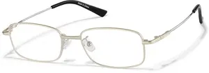 Zenni Rectangle Flex Titanium Full Rim Eyeglasses - Gold And Silver