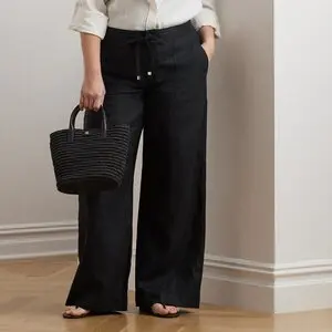 Ralph Lauren Linen Drawcord Pant - Black