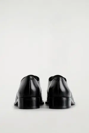 Cos Leather Derby Shoes With Stacked Heel