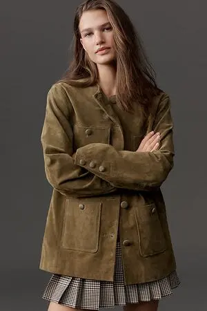 Blanknyc Real Suede Collarless Jacket