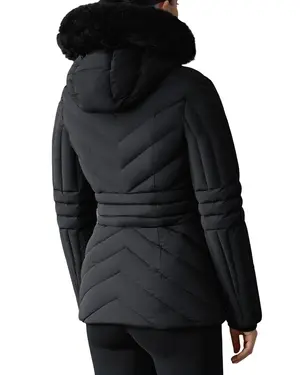 Mackage Nadia-sh Hooded Down Jacket With Shearling Trim