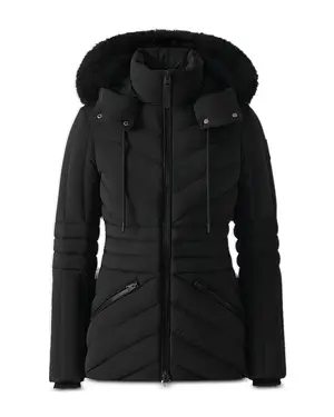 Mackage Nadia-sh Hooded Down Jacket With Shearling Trim