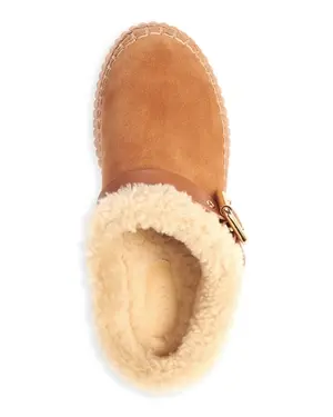 Chloé Nama Shearling Lined Wedge Mules - Pottery Brown