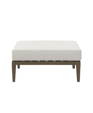 MODWAY Northlake Outdoor Patio Teak Ottoman