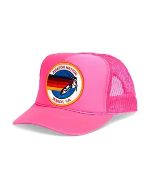 Aviator Nation Signature Low Rise Trucker Hat - Neon Pink