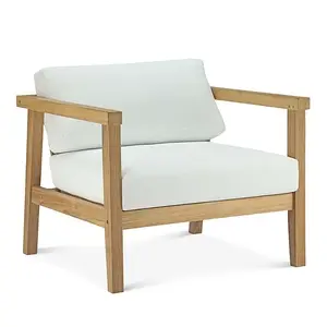MODWAY Bayport Outdoor Patio Teak Armchair - Natural White