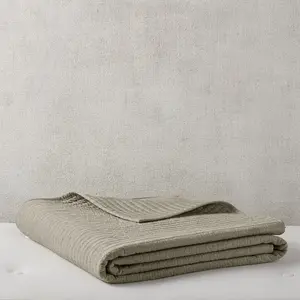 HUDSON PARK COLLECTION Channel Stitch Coverlet, Full Queen Exclusive - Warm Beige