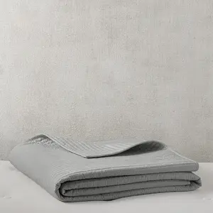 HUDSON PARK COLLECTION Channel Stitch Coverlet, King Exclusive - Arctic Gray