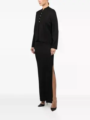 LA GALPA Mandarin-collar Blouse