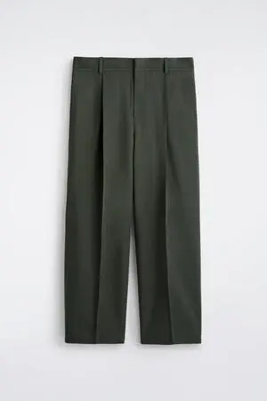 Cos Pleated Wide-leg Trousers - Green