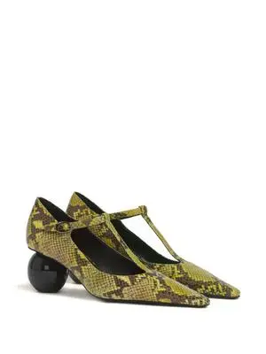 Marni 60mm Python-print T-bar Pumps