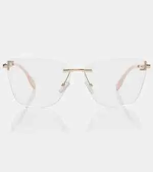 Fendi Crystal Cat-eye Glasses - Gold