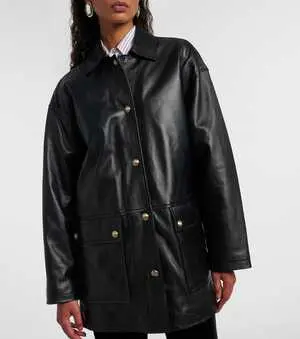NILI LOTAN Cordel Leather Coat