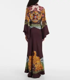 La DoubleJ Sleek Placée Silk Maxi Skirt - Multicoloured
