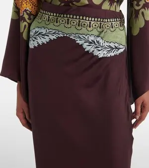 La DoubleJ Sleek Placée Silk Maxi Skirt - Multicoloured