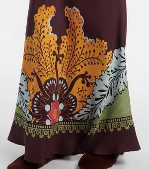 La DoubleJ Sleek Placée Silk Maxi Skirt - Multicoloured