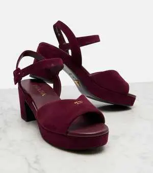 Prada Suede Platform Sandals