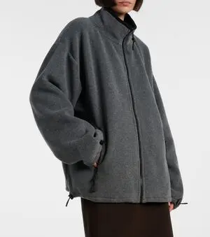 Miu Miu Logo Oversized Fleece Sweatshirt