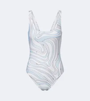 Emilio Pucci Marmo One-piece Swimsuit - Blue