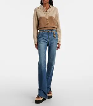 Chloé Nama 80 Suede Platform Thong Sandals - Black
