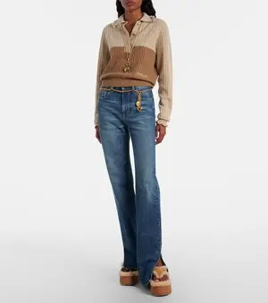 Chloé Nama 80 Suede Platform Thong Sandals - Brown