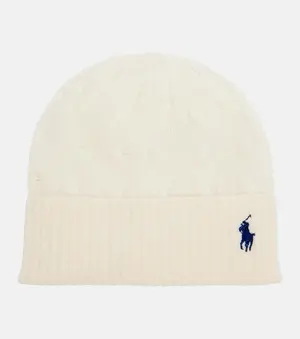 Polo Ralph Lauren Ralph Lauren Collection Embroidered Wool-cashmere Beanie - White