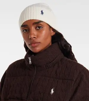 Polo Ralph Lauren Ralph Lauren Collection Embroidered Wool-cashmere Beanie - White