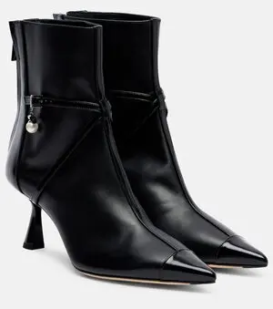 JIMMY CHOO Aren 65 Leather Ankle Boots - Black