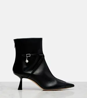 JIMMY CHOO Aren 65 Leather Ankle Boots - Black