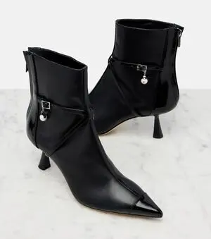 JIMMY CHOO Aren 65 Leather Ankle Boots - Black