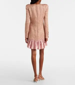 Valentino Garavani Wool And Silk-blend Matelassé Minidress