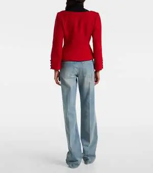 Valentino Garavani Bow-detailed Cropped Tweed Jacket - Red