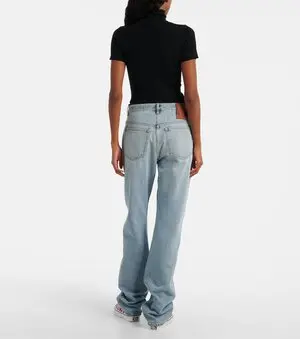 Valentino Garavani Mid-rise Wide-leg Jeans - Blue