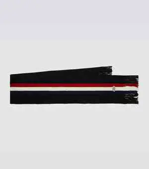 Moncler Fringed Virgin Wool Scarf - Black