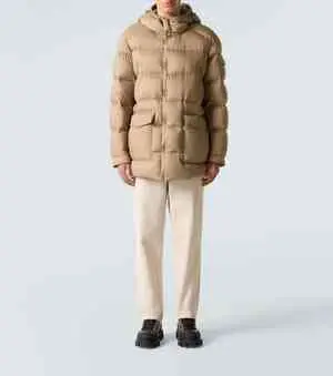 Moncler Bretagne Hooded Down Jacket - Beige