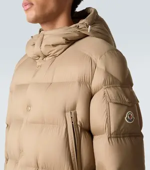 Moncler Bretagne Hooded Down Jacket - Beige
