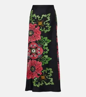La DoubleJ Floral Silk Twill Wrap Skirt - Multicoloured