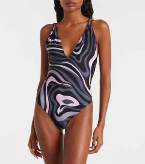 Emilio Pucci Marmo Printed Swimsuit - Multicoloured