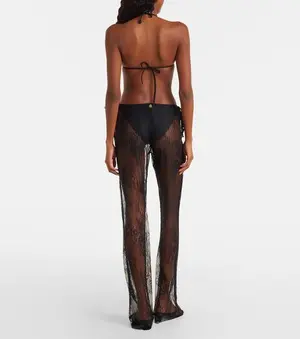 BANANHOT Allen Sheer Lace Wide-leg Pants