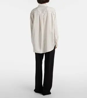 THE ROW Eirlys Striped Silk Poplin Shirt