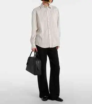 THE ROW Eirlys Striped Silk Poplin Shirt