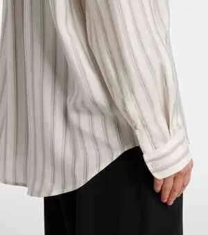 THE ROW Eirlys Striped Silk Poplin Shirt