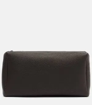 THE ROW Squared Compact Leather Clutch - Grey