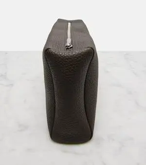 THE ROW Squared Compact Leather Clutch - Grey