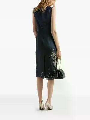 Prada Embroidered Silk Midi Dress