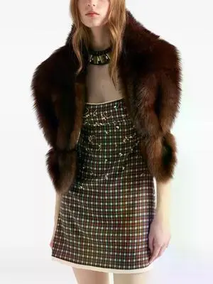 Prada Embellished Checked Mini Dress