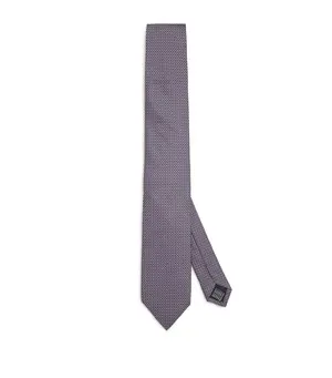 Pal Zileri Silk Geometric Jacquard Neck Tie - Purple